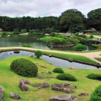 Okayama Koraku-en, Japanese garden panoramic view