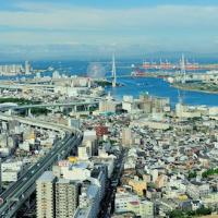 Osaka Bay, spectacular bird\'s-eye view