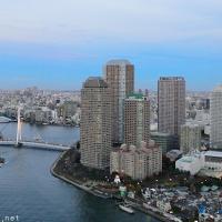 Tokyo Tsukishima Island bird\'s eye view